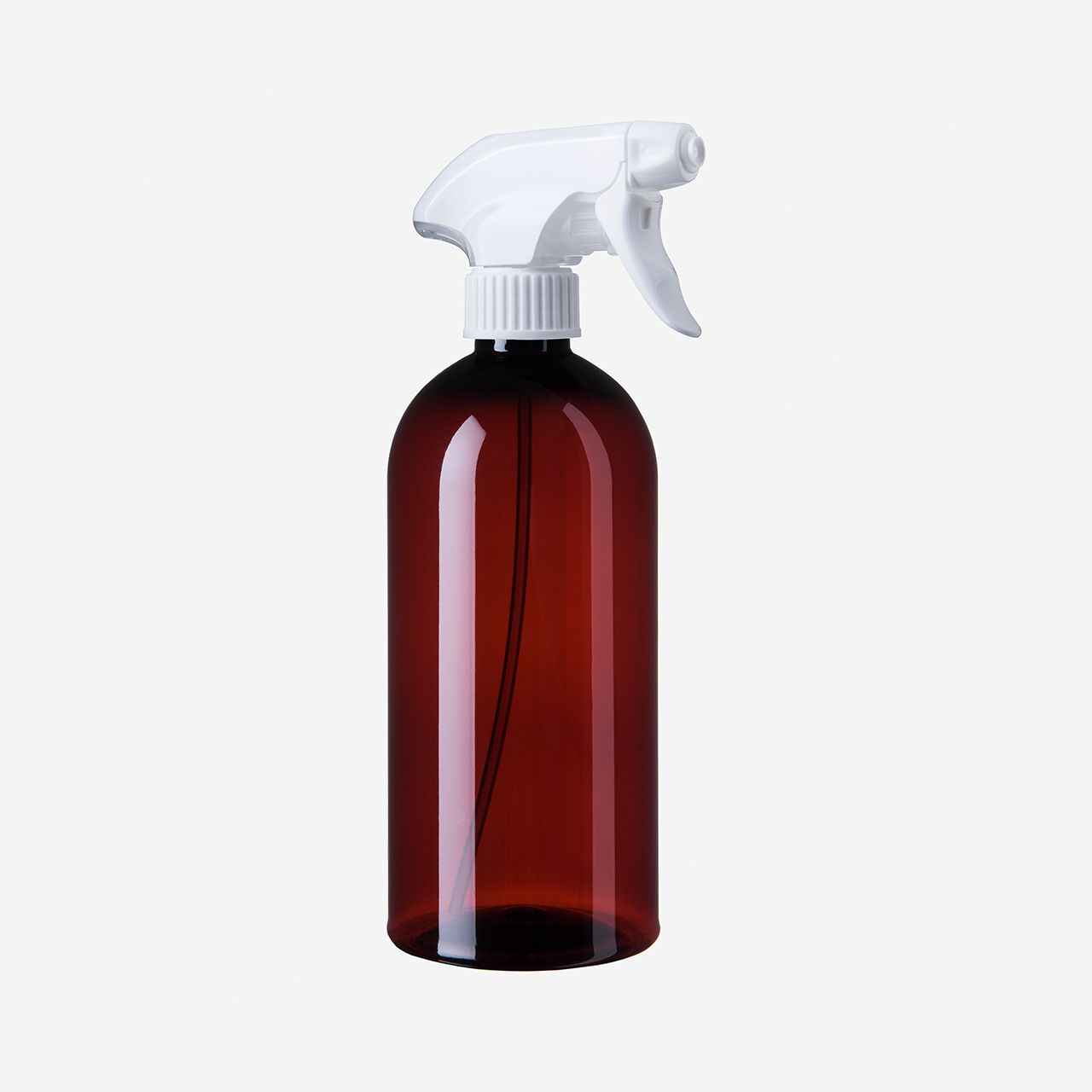 Braun-transparente Recycling PET Boston Round Verpackungsflasche 500 ml